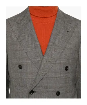 Tagliatore Checked Double-breasted Suit Set - Grey