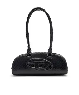 DIESEL® 1dr Dome Embossed Shoulder Bag - Black