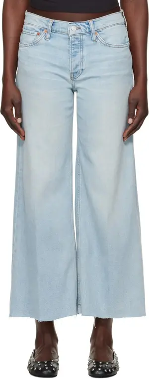 RE/DONE Stretch Mid Rise Wide Leg Crop Jeans