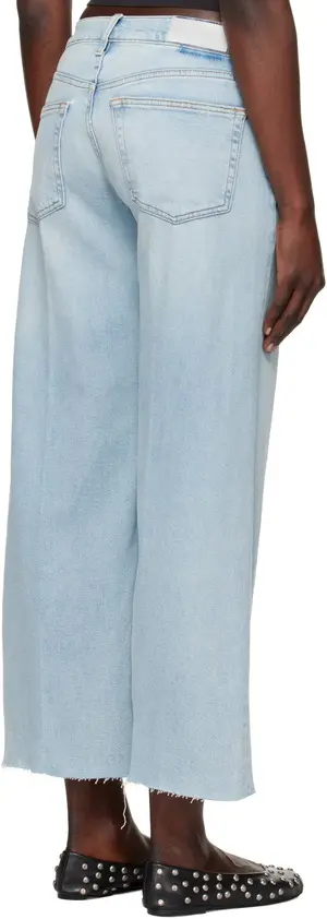 RE/DONE Stretch Mid Rise Wide Leg Crop Jeans