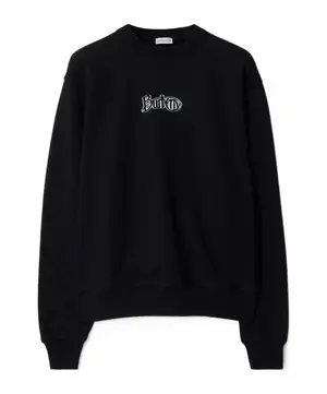 Burberry Logo Printed Crewneck Sweatshirt - Charcoal