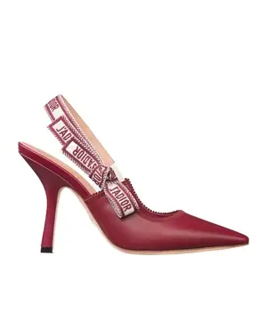Dior J'adior Embroidered Slingback Pumps - Ruby Red