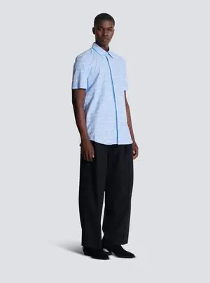 Balmain Love Letter Printed Short-sleeved Jacquard Shirt