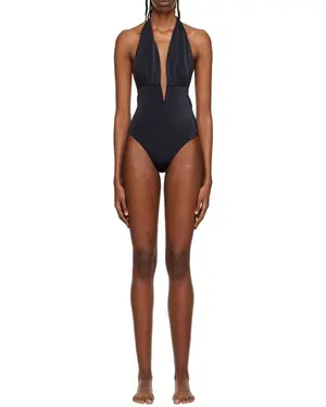 TOM FORD V-neck Halterneck One-piece Swimsuit - Black
