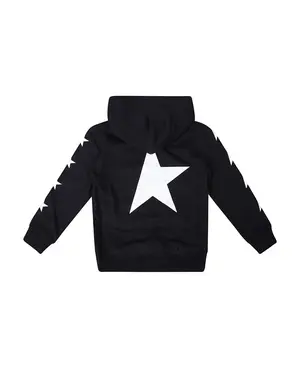 GOLDEN GOOSE Star-print Cotton-blend Hoodie - Black