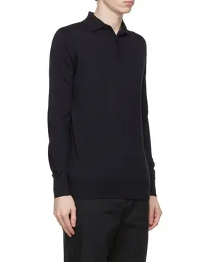 Loro Piana Long-sleeved Knitted Polo Shirt