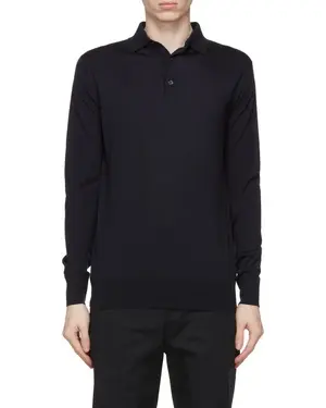 Loro Piana Long-sleeved Knitted Polo Shirt