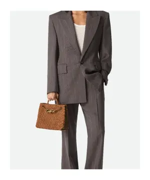 Bottega Veneta Andiamo Woven Shoulder Bag - Brown