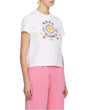 Casablanca Graphic Print Cotton T-shirt - White