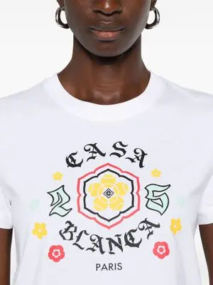 Casablanca Graphic Print Cotton T-shirt - White