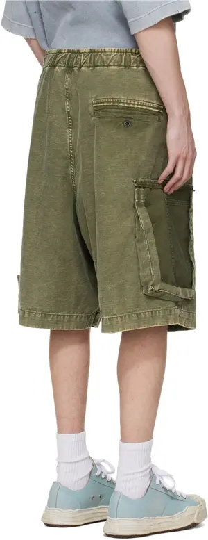 Mihara Yasuhiro Distressed Cargo Shorts - Green