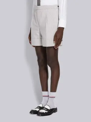 Thom Browne Striped Seersucker Cuff Shorts
