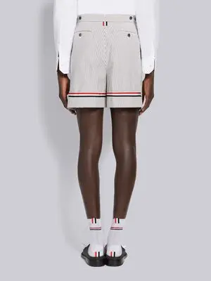 Thom Browne Striped Seersucker Cuff Shorts