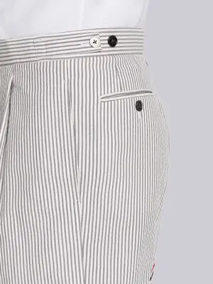 Thom Browne Striped Seersucker Cuff Shorts