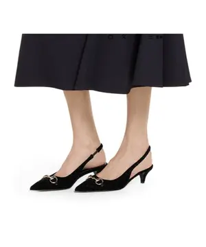 Gucci Horsebit Slingback Pumps - Black