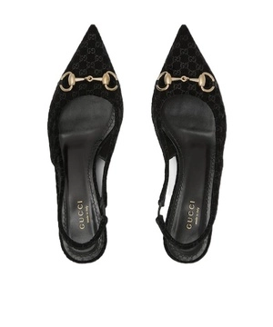 Gucci Horsebit Slingback Pumps - Black