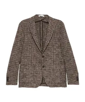 Tagliatore Single-breasted Checked Casual Jacket - Brown