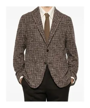 Tagliatore Single-breasted Checked Casual Jacket - Brown