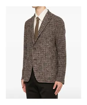 Tagliatore Single-breasted Checked Casual Jacket - Brown