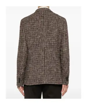 Tagliatore Single-breasted Checked Casual Jacket - Brown