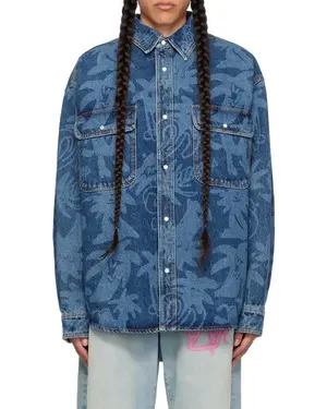 Palm Angels Palmity Button-up Denim Shirt