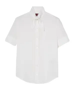 Gucci Silk Crepe De Chine Shirt With Double G Embroidery