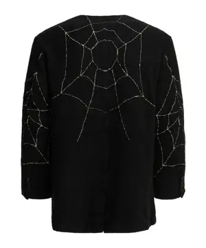 Kapital Single-breasted Embroidered Spiderweb Jacket - Black