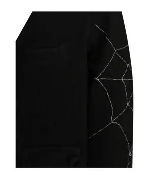 Kapital Single-breasted Embroidered Spiderweb Jacket - Black