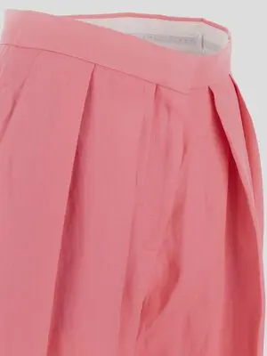 Stella McCartney Pleated Straight Leg Trousers - Pink