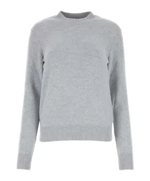 Bottega Veneta Intrecciato Leather Patches Jumper - Gray