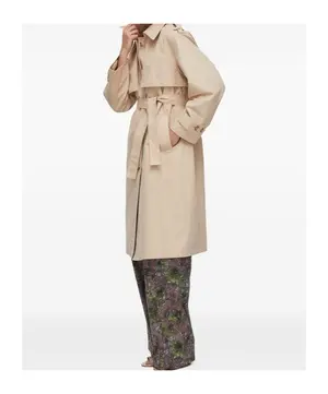Liu Jo Cotton Gabardine Trench Coat With Matching Scarf