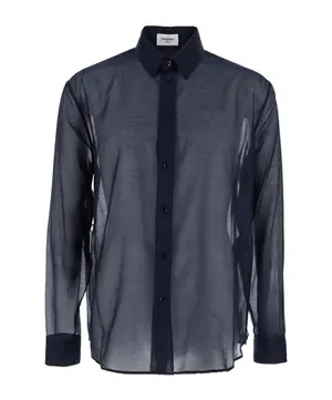 Saint Laurent Button-up Long-sleeved Shirt - Navy Blue