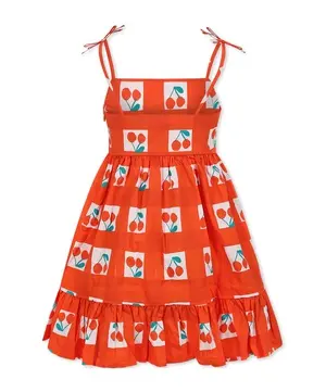 Stella McCartney Printed Cherry Square Neck Dress