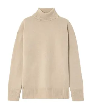 THE ROW High-neck Ribbed Trim Sweater
