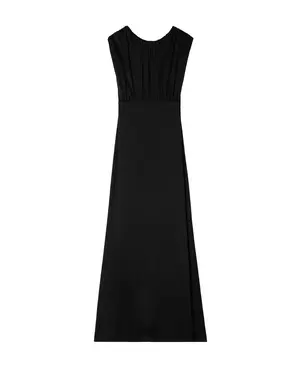 JIL SANDER Gathered V-back Sleeveless Maxi Gown