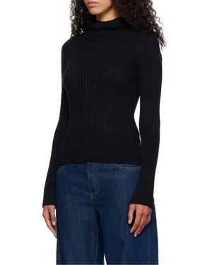 Moncler Ribbed Logo Patch Knit Hoodie