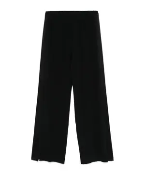 FORTE_FORTE Elastic Waist Flared Trousers - Black