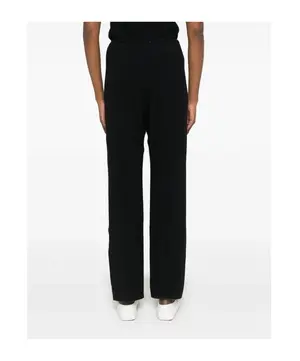 FORTE_FORTE Elastic Waist Flared Trousers - Black