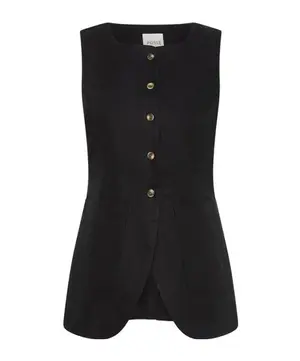 Posse Emma Buttoned Vest - Black