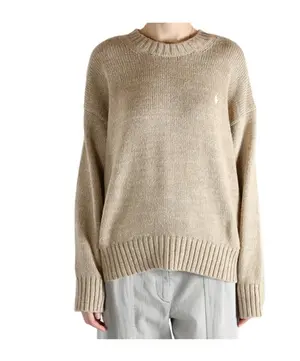 Polo Ralph Lauren Logo Intarsia Knit Sweater - Khaki