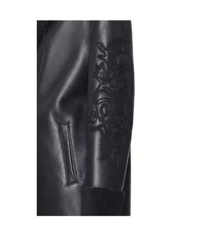Ermanno Scervino Long-sleeved Double-breasted Coat With Faux Fur Trim And Embroidery