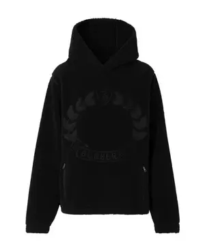 Burberry Logo Embroidered Teddy Hoodie