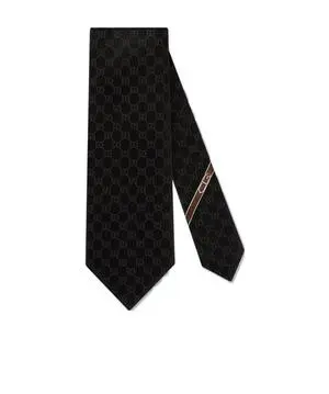 Gucci Gg Pattern Neck Tie - Black