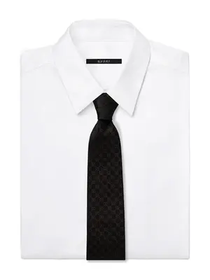 Gucci Gg Pattern Neck Tie - Black