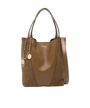 Chloé Spin Panelled Tote Bag - Brown
