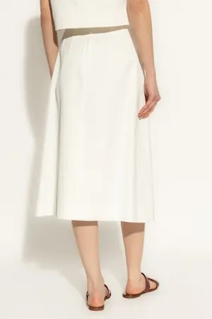 Dolce & Gabbana Midi Skirt With Front Slit - White