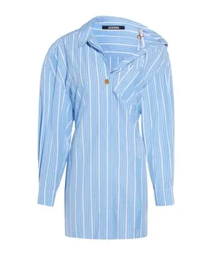 Jacquemus Striped Draped Neck Mini Dress