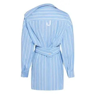 Jacquemus Striped Draped Neck Mini Dress