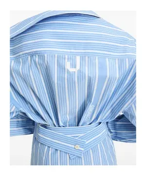 Jacquemus Striped Draped Neck Mini Dress