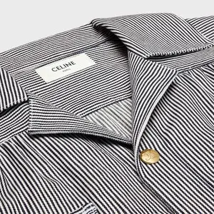 Celine Hickory Striped Cotton Tunic Mini Dress